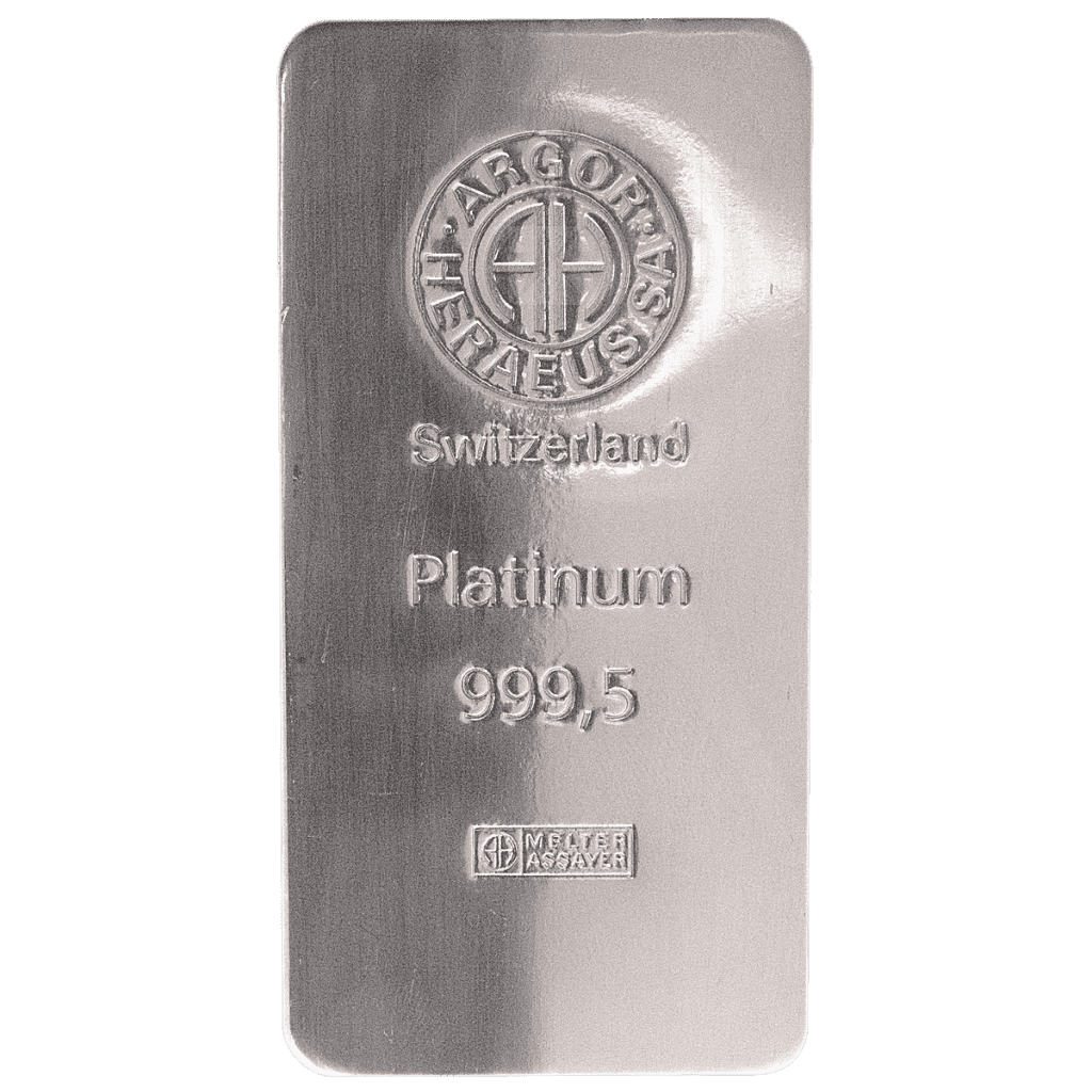 Argor Heraeus Platinum Minted Bar 500g - Bullion Now