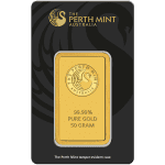 Perth Mint Gold Minted Bar 50g **PRE_ORDER** - Bullion Now
