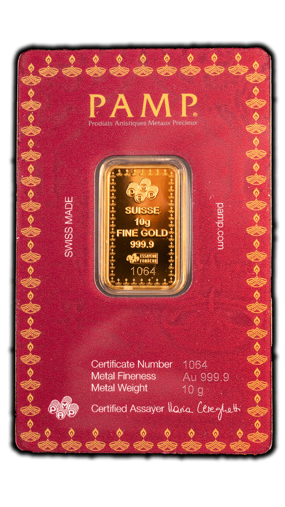 PAMP Gold Lakshmi Minted Bar 10g - Bullion Now