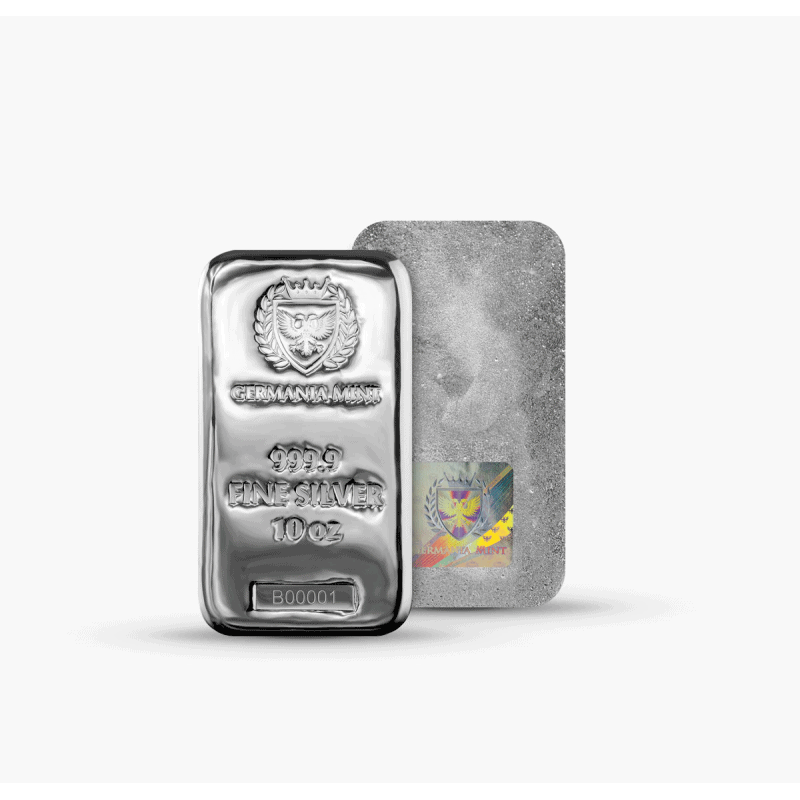 Germania Mint Silver Cast Bar 10oz - Bullion Now