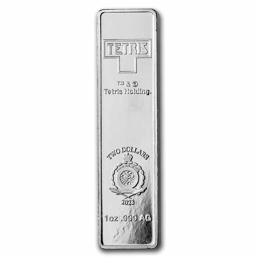 2023 Silver Tetris Niue I Block Cyan Coin 1oz - Bullion Now