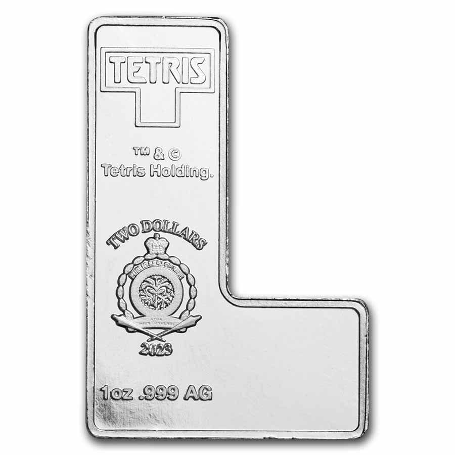 2023 Silver Tetris Niue J Block Blue Coin 1oz - Bullion Now