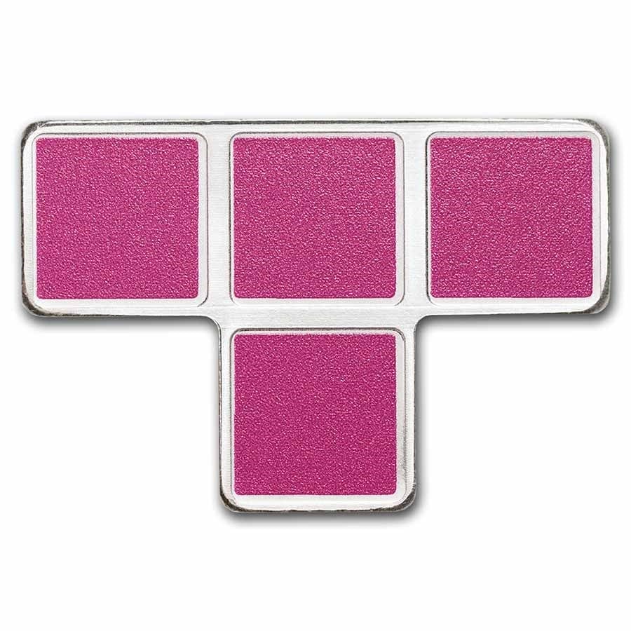 2023 Silver Tetris Niue T Block Purple Coin 1oz - Bullion Now
