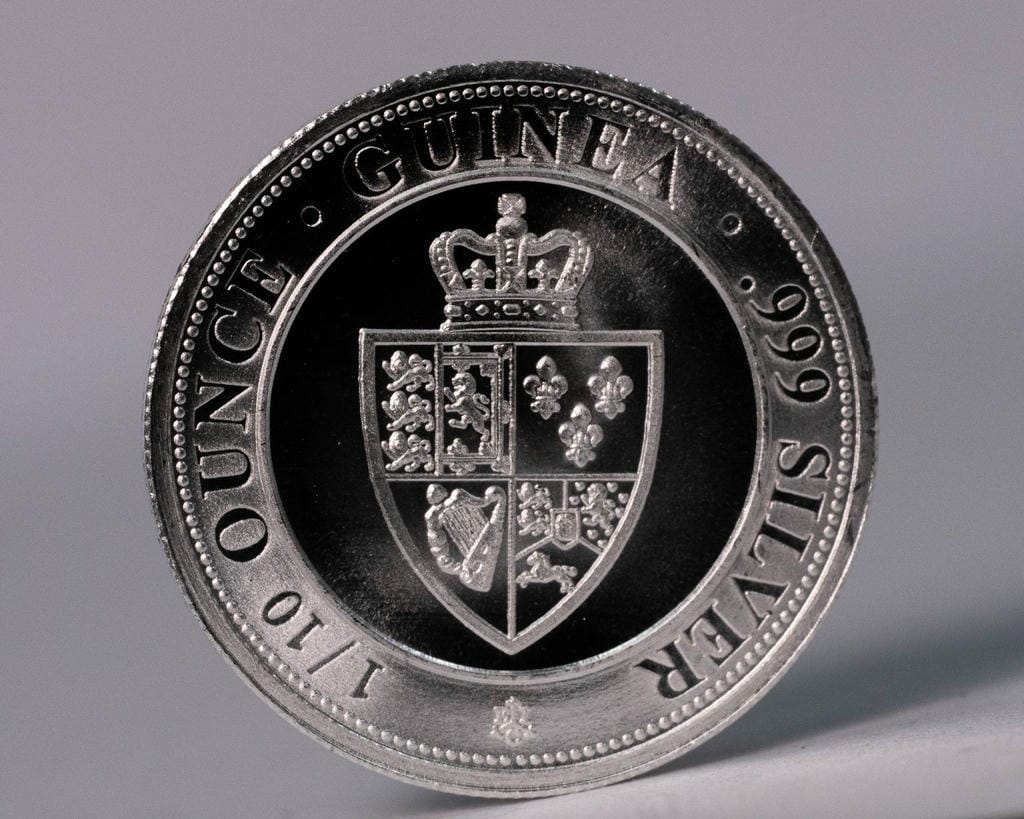 2023 Royal UK Mint Silver St Helena Spade Guinea Coin 1/10oz - Bullion Now
