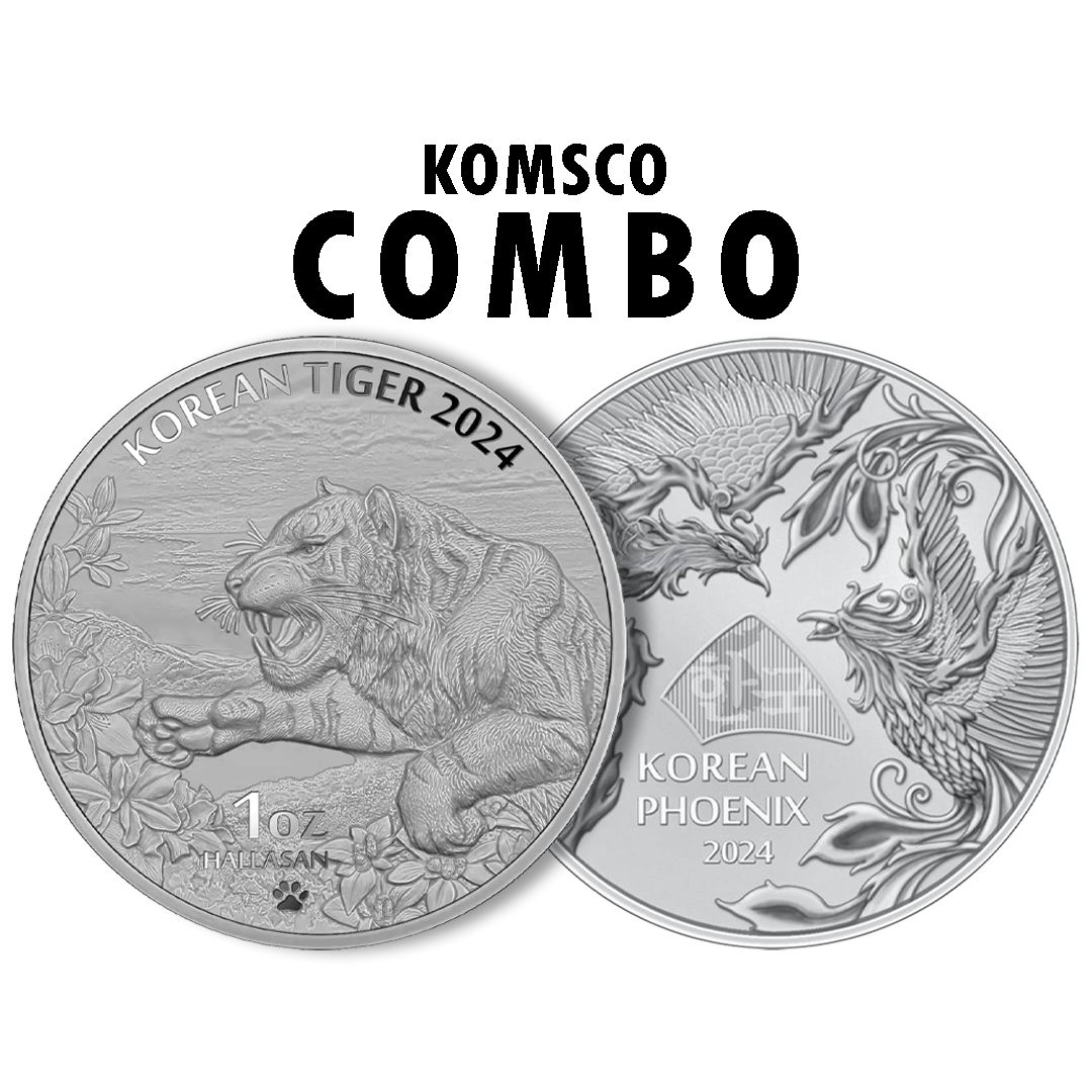 2024 Komsco Mint Silver Korean Phoenix and Tiger Rounds 2x 1oz - Bullion Now