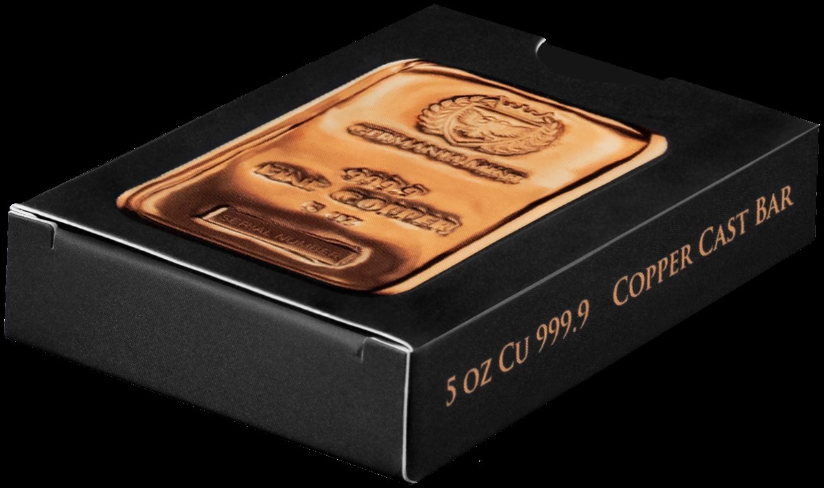 Germania Mint Copper Cast Bar 5oz - Bullion Now