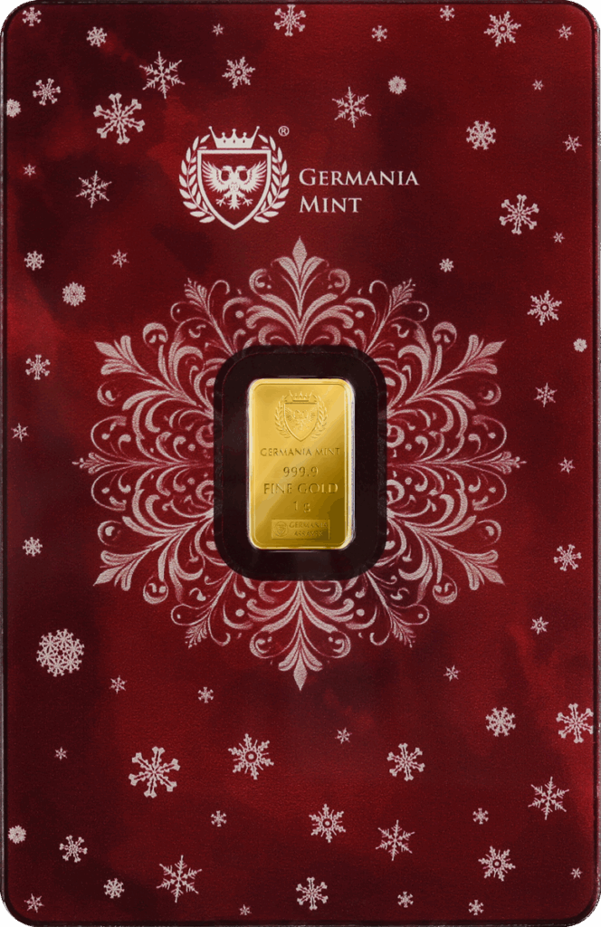 Germania Mint Gold Merry Christmas Minted Bar 1g - Bullion Now