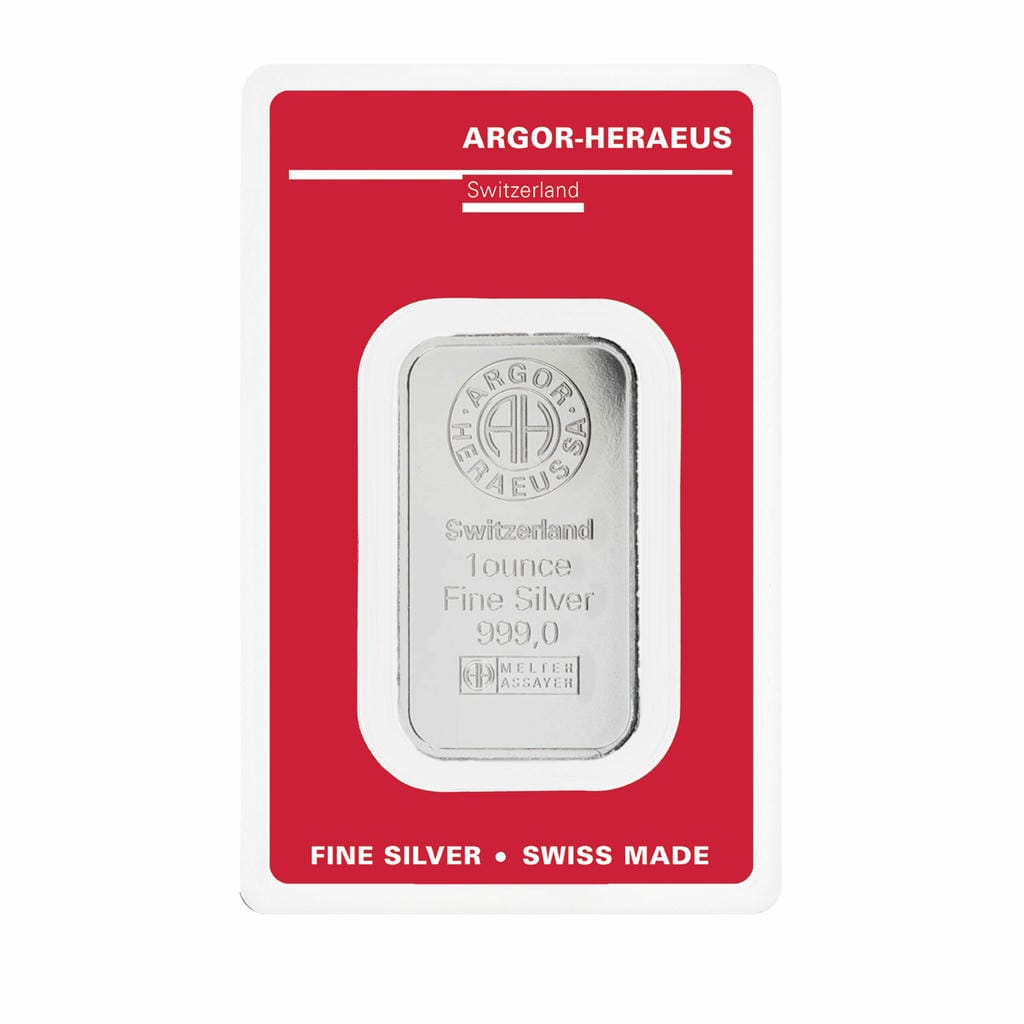 Argor Heraeus Silver Minted Bar 1oz - Bullion Now