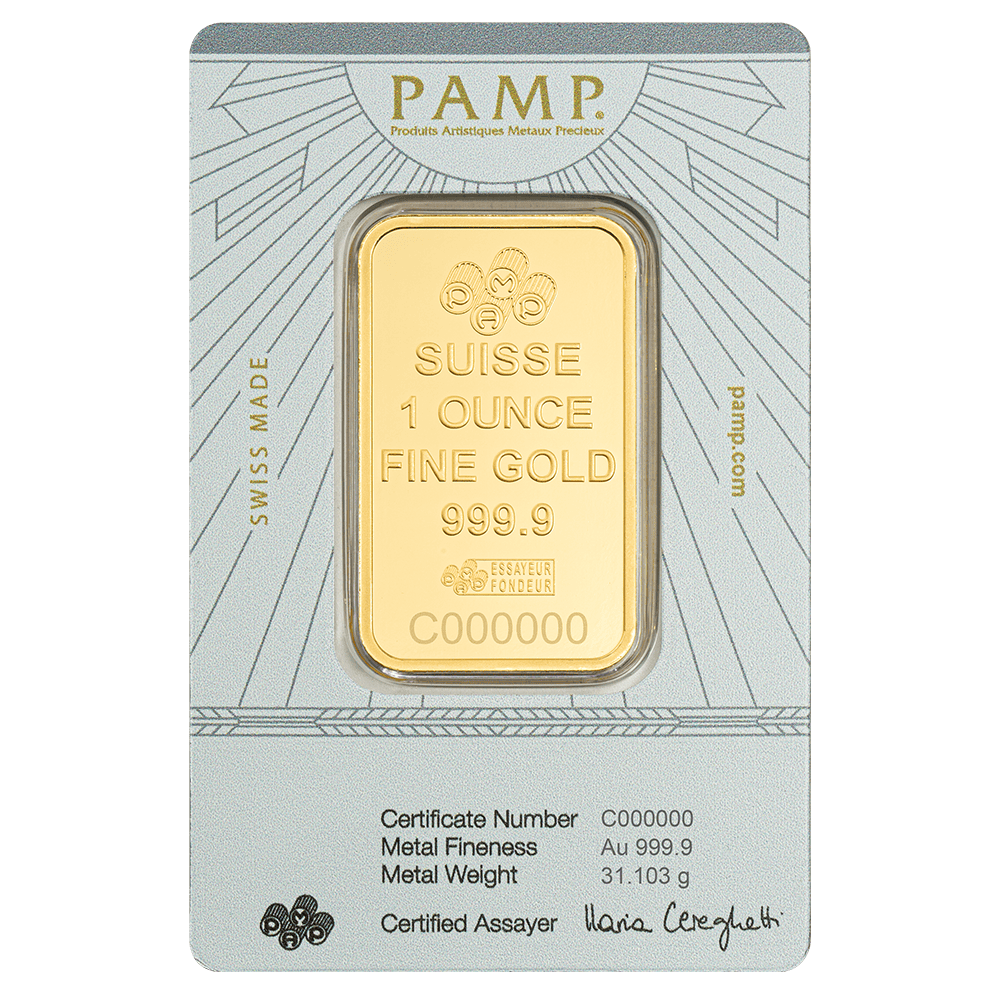 PAMP Gold Lady of Justice Minted Bar 1oz - Bullion Now